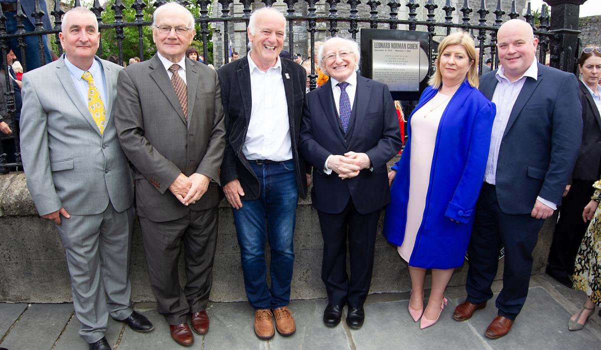 PHOTOS: President Michael D Higgins unveils Made of Athy Leonard Cohen ...