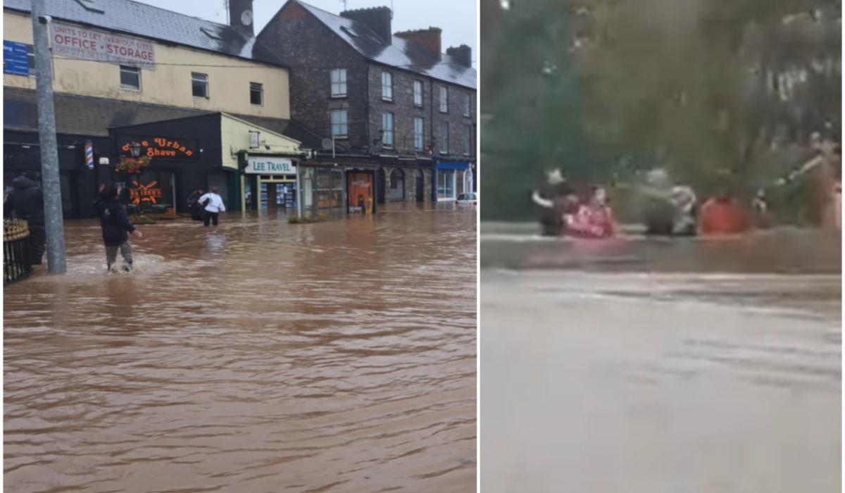 Cork floods: Gardaí in Storm Babet warning as footage emerges of people ...