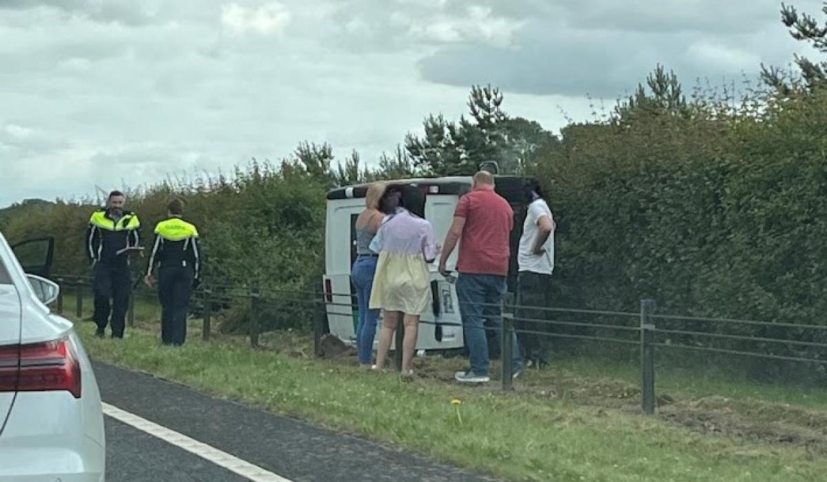 Traffic delays in Kildare as van flips onto its side in M7 crash ...