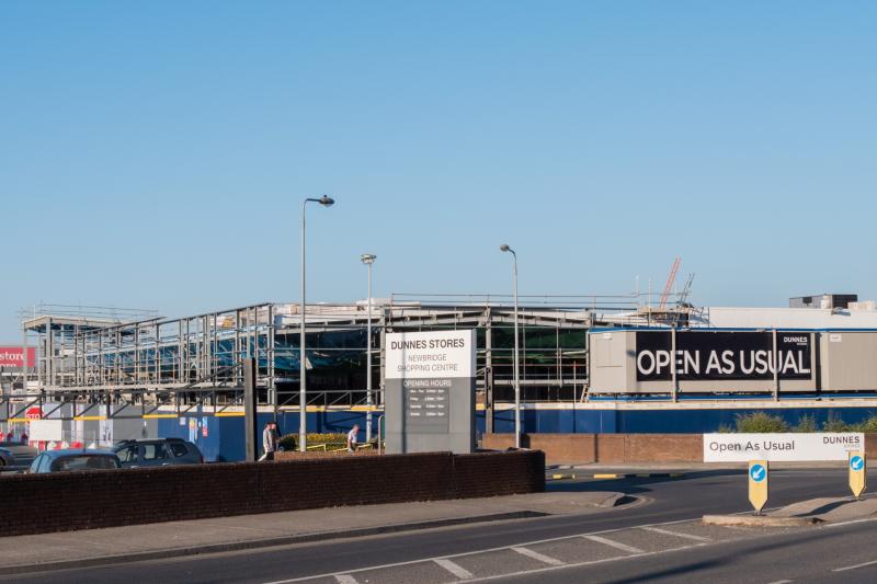 Scaffolding now dominates Dunnes Stores in Newbridge as work continues ...