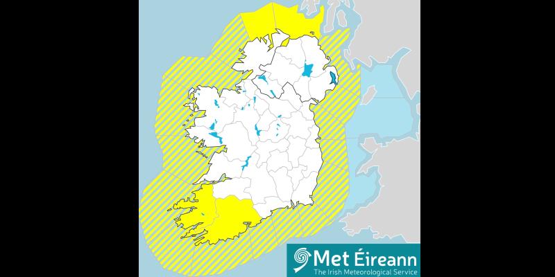 Met Éireann issues warning with two counties pinpointed for awful ...