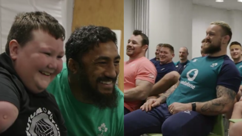 WATCH: Ireland rugby team sing to Dáire Gorman during special squad ...