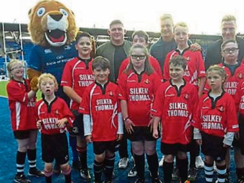 Cill Dara Foxes play half time minis at the Leinster v Bath friendly in ...