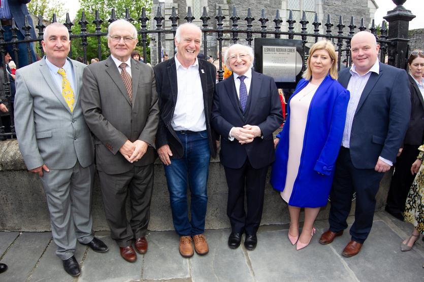 PHOTOS: President Michael D Higgins unveils Made of Athy Leonard Cohen ...