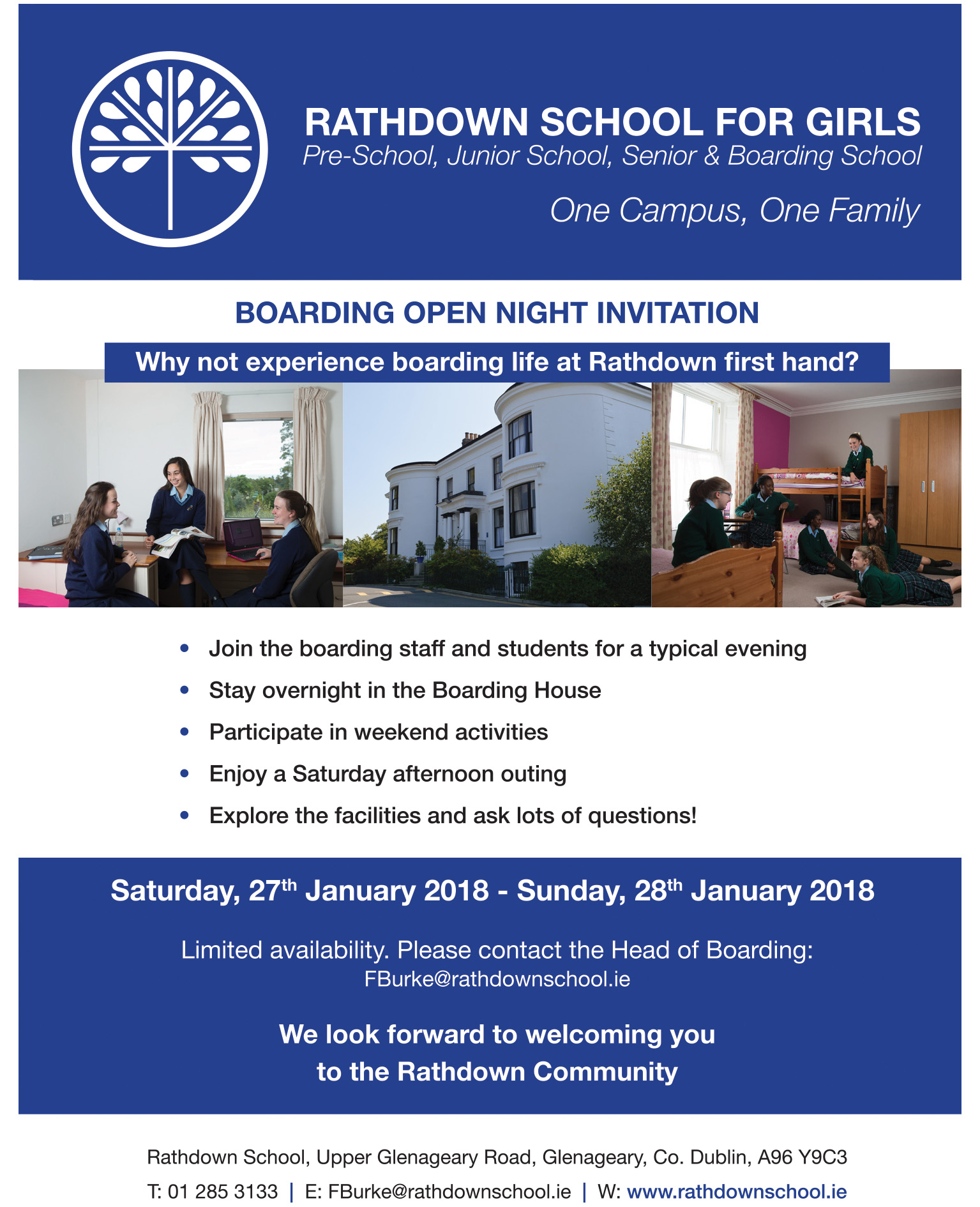 Experience boarding school life at Rathdown School For Girls open night ...